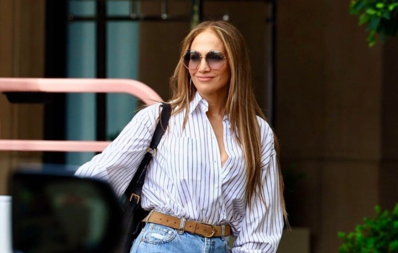 Jennifer Lopez's Preppy Button-Up Shirt Look Is $20 on Amazon | Us Weekly
