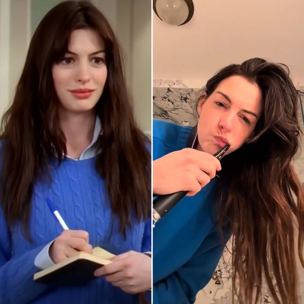 Anne Hathaway Revives the Iconic Cerulean Sweater From The Devil Wears ...