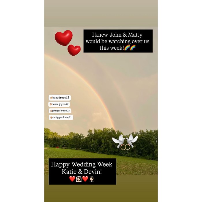 Katie Gaudreau Spots Double Rainbows Above House Days Before Wedding ...