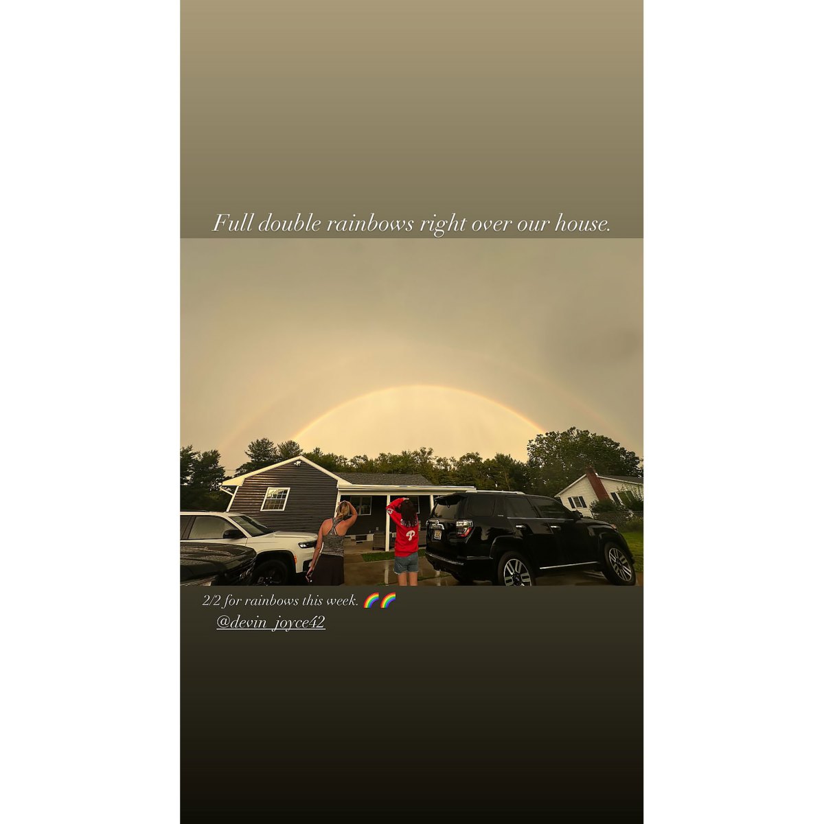 Katie Gaudreau Spots Double Rainbows Above House Days Before Wedding ...