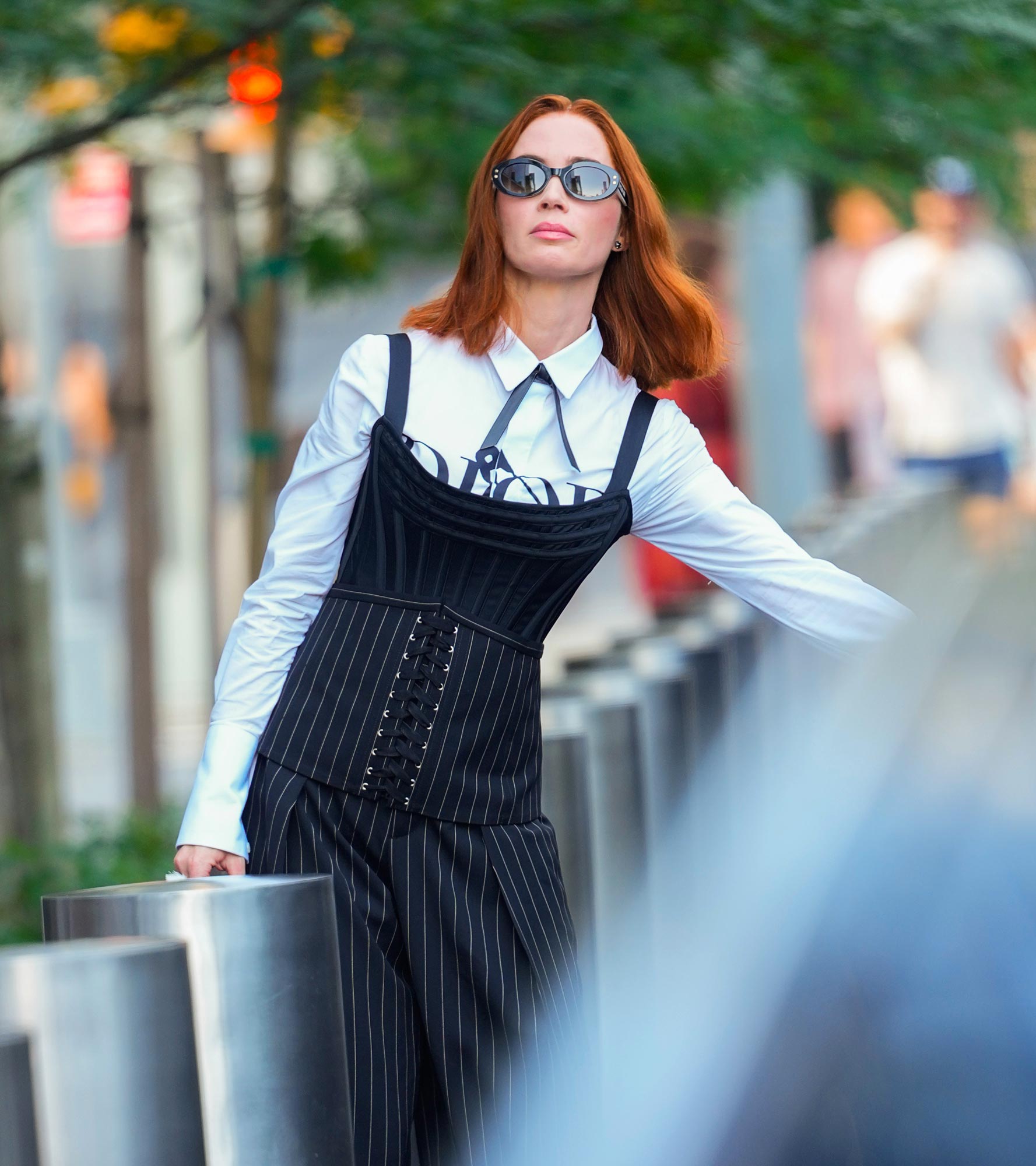 Emily Blunt Debuts Platinum Blonde Look for Devil Wears Prada 2 | Us Weekly