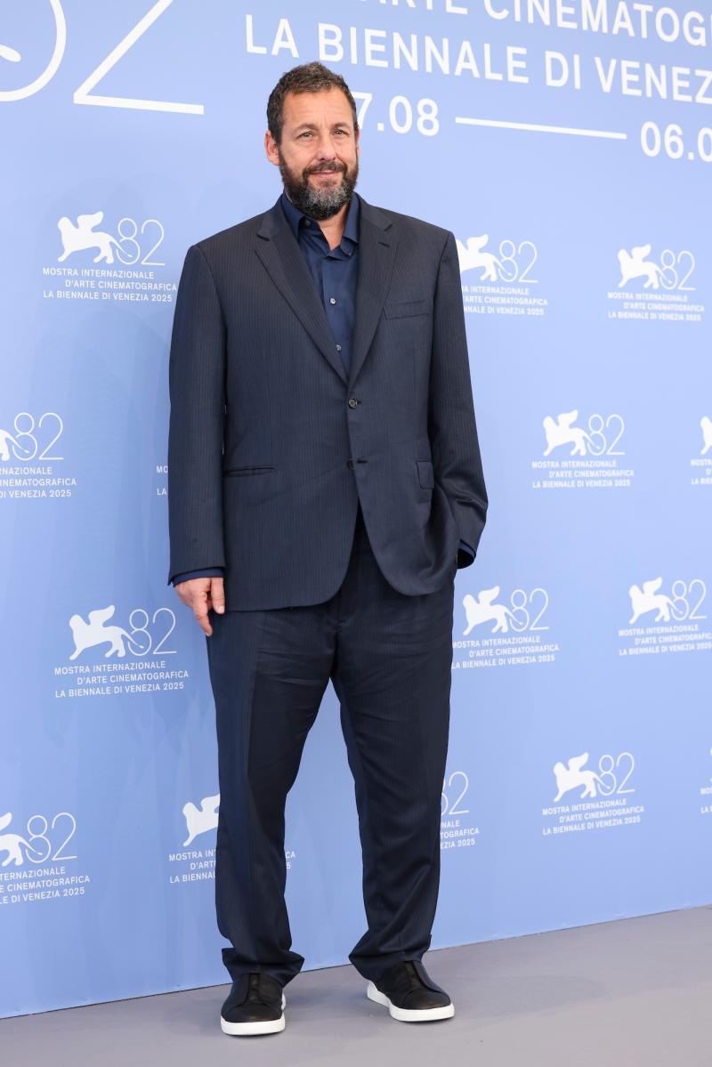 Adam Sandler Ditches Sweatpants for Rare Suit Moment at Venice Film ...