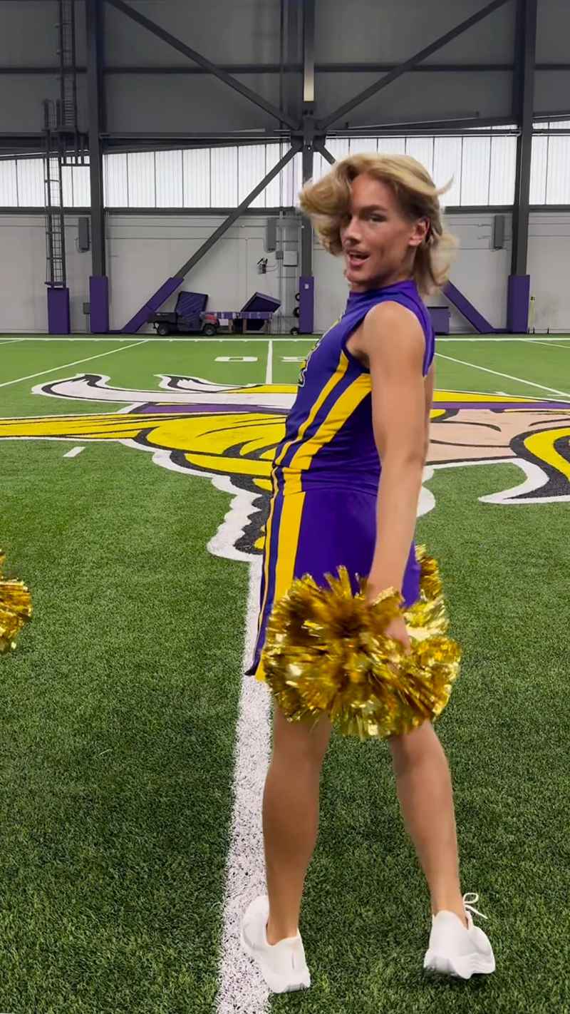 Male Vikings Cheerleader Shuts Down Haters While Making NFL Debut | Us ...