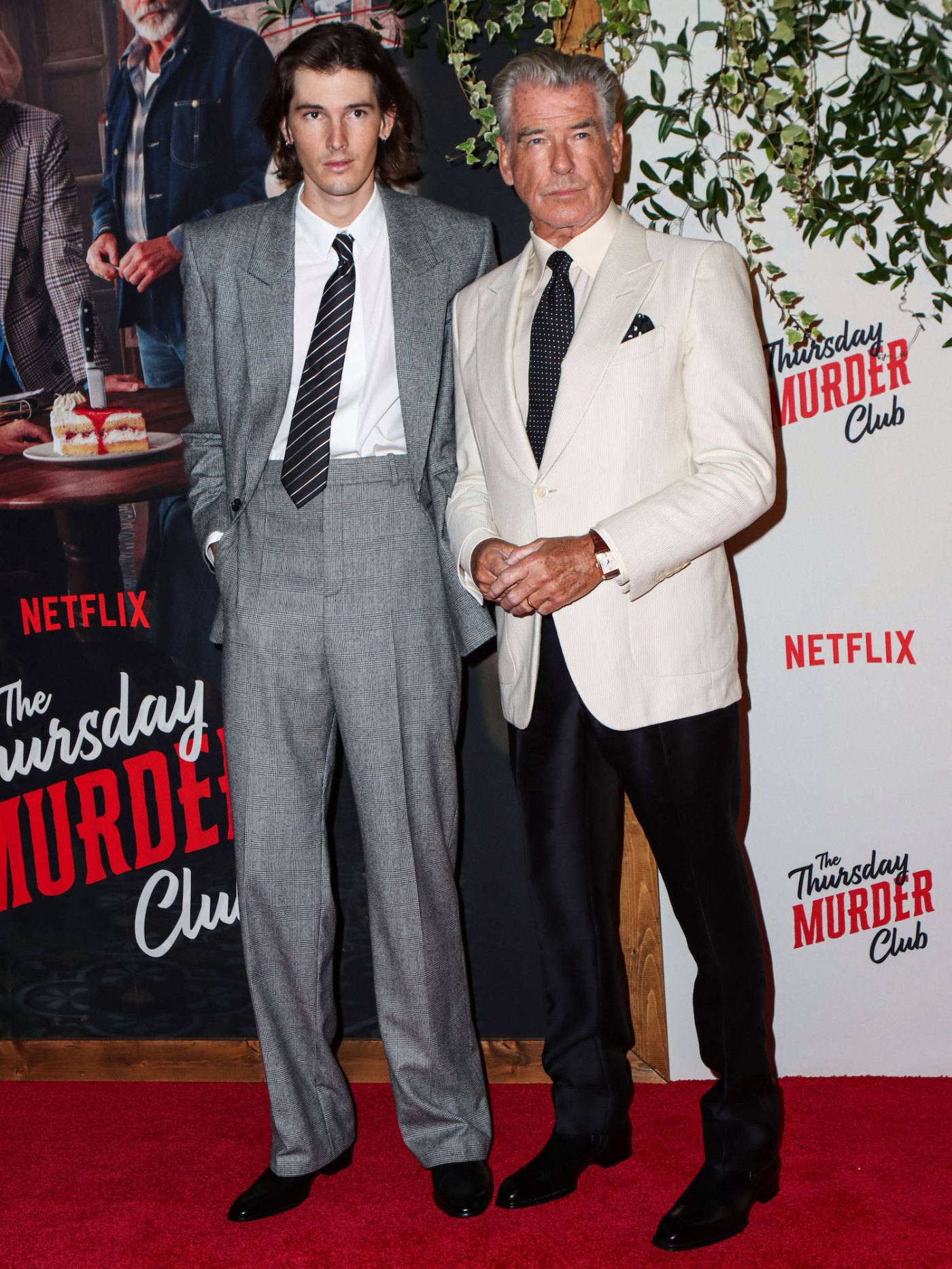 Pierce Brosnan Attends Thursday Murder Club Premiere With Son Dylan ...