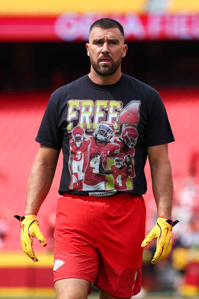 Travis Kelce Criticized for 'Free 4' T-Shirt Supporting Rashee Rice ...