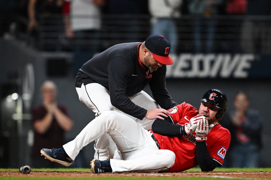 David Fry Hit in Face by Pitch During Guardians’ Win Over Tigers | Us ...