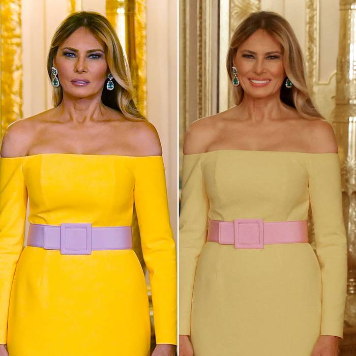 Melania Trump's Belted Dress at Banquet Sparks Debate: Pink or Purple ...