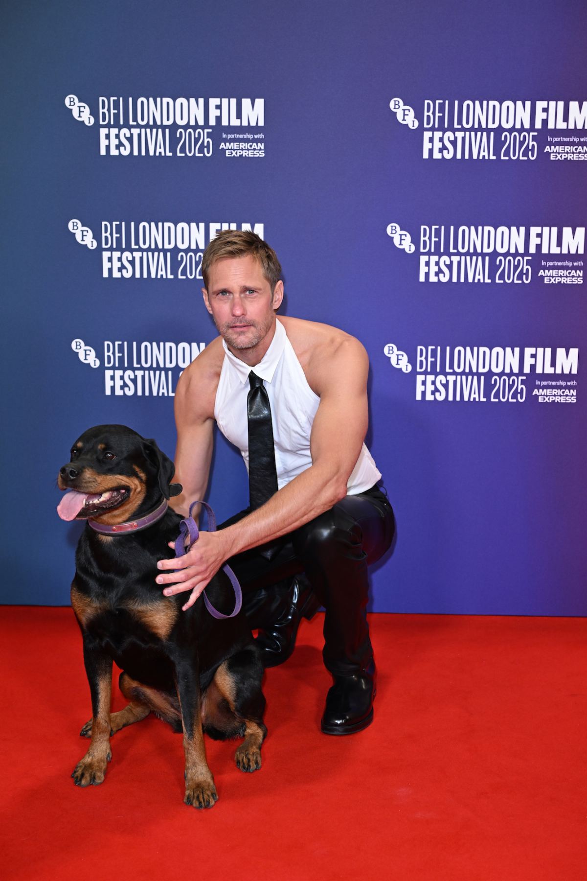Alexander Skarsgard Flaunts Muscles in Sleeveless Tank With Leather ...