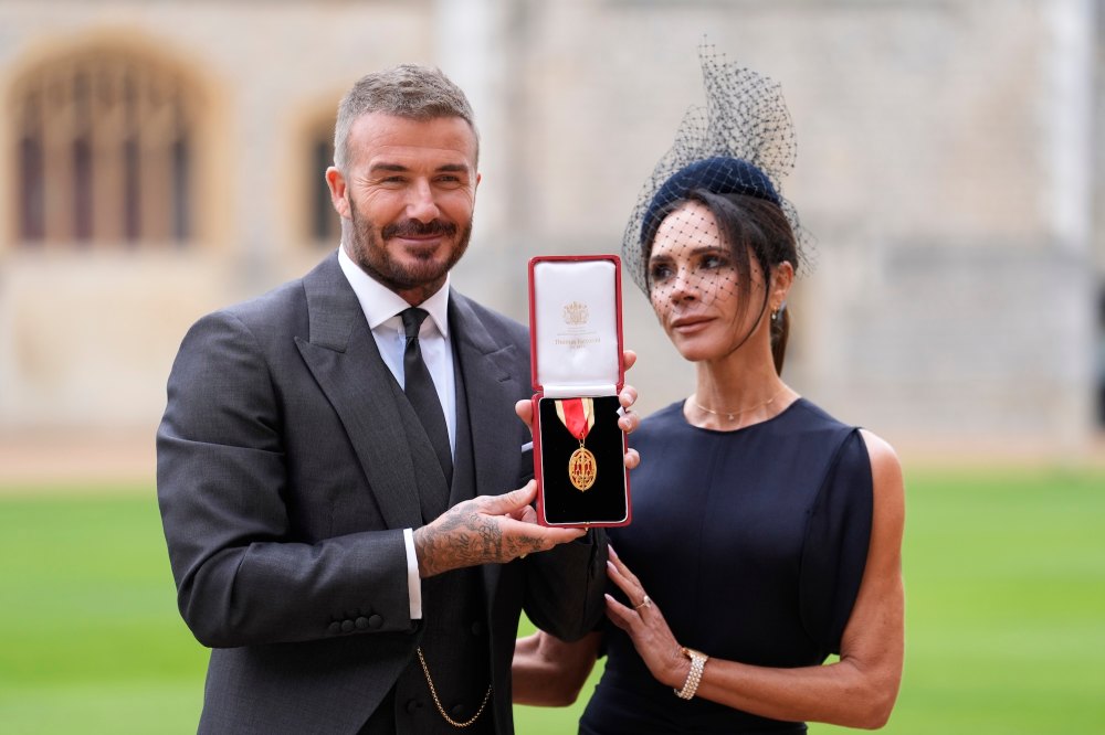 David Beckham Knighted by King Charles With Wife Victoria By His Side ...