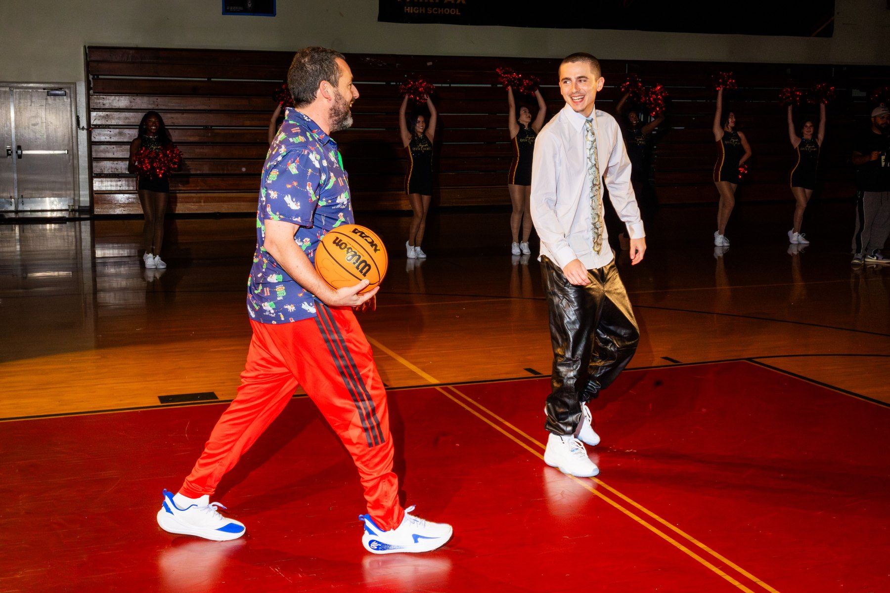 Adam Sandler, Timothee Chalamet Team Up for Basketball Game | Us Weekly