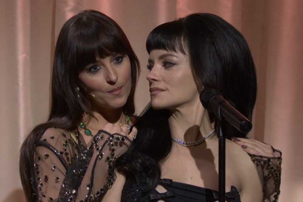 Lily Allen Brings Out Dakota Johnson as Madeline on SNL | Us Weekly