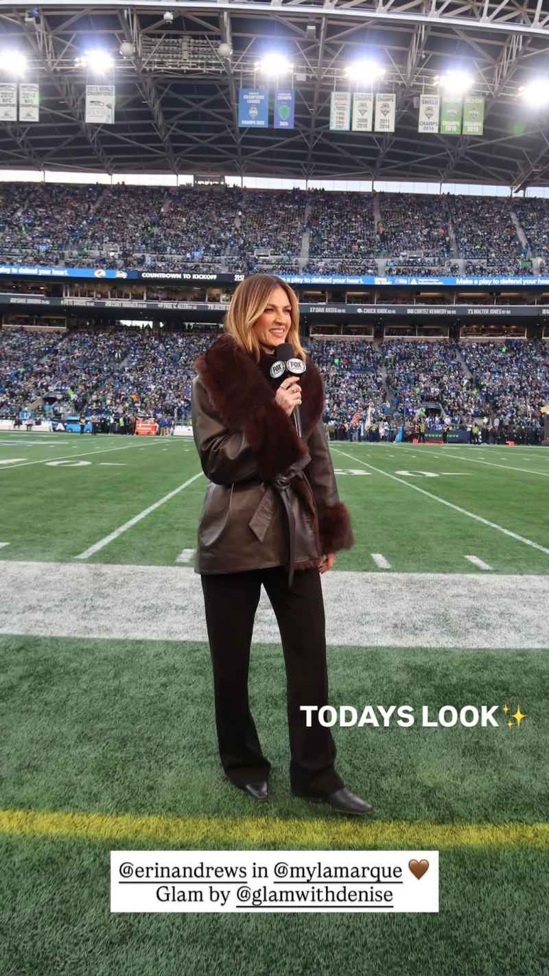Erin Andrews Rocks Another Fur Coat During NFC Championship Game | Us ...