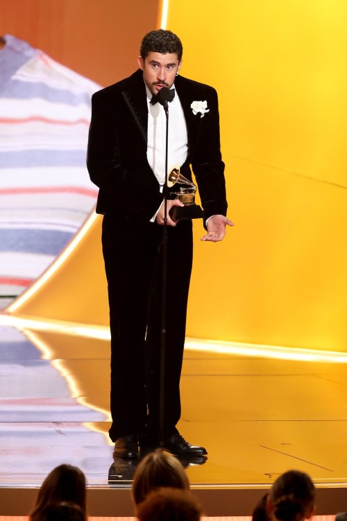 Bad Bunny Cries Winning Album of the Year at Grammys 2026 | Us Weekly