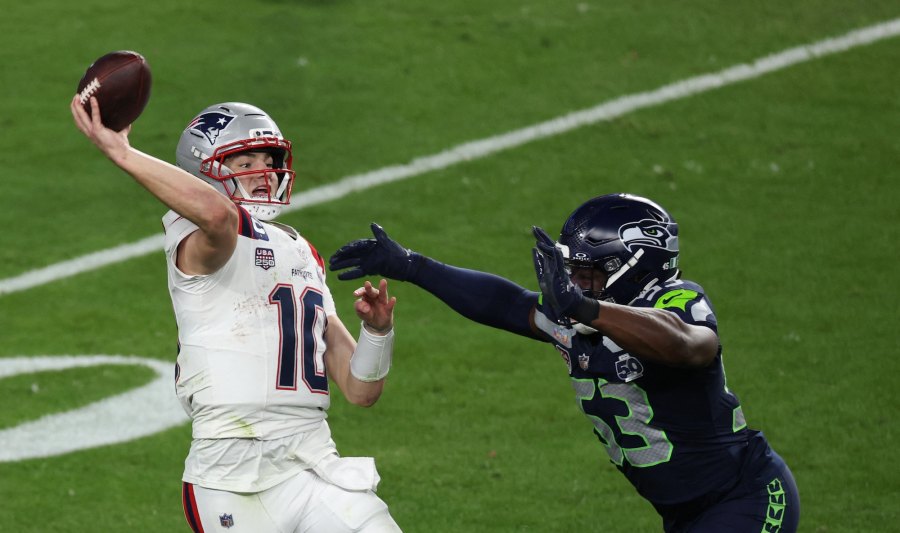 Drake Maye Holds Back Tears After Patriots Lose Super Bowl 2026 | Us Weekly