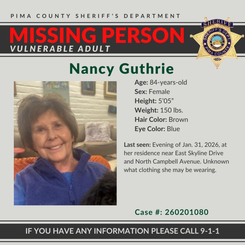 Today Host Savannah Guthrie's Mom Nancy, 84, Missing in Arizona | Us Weekly