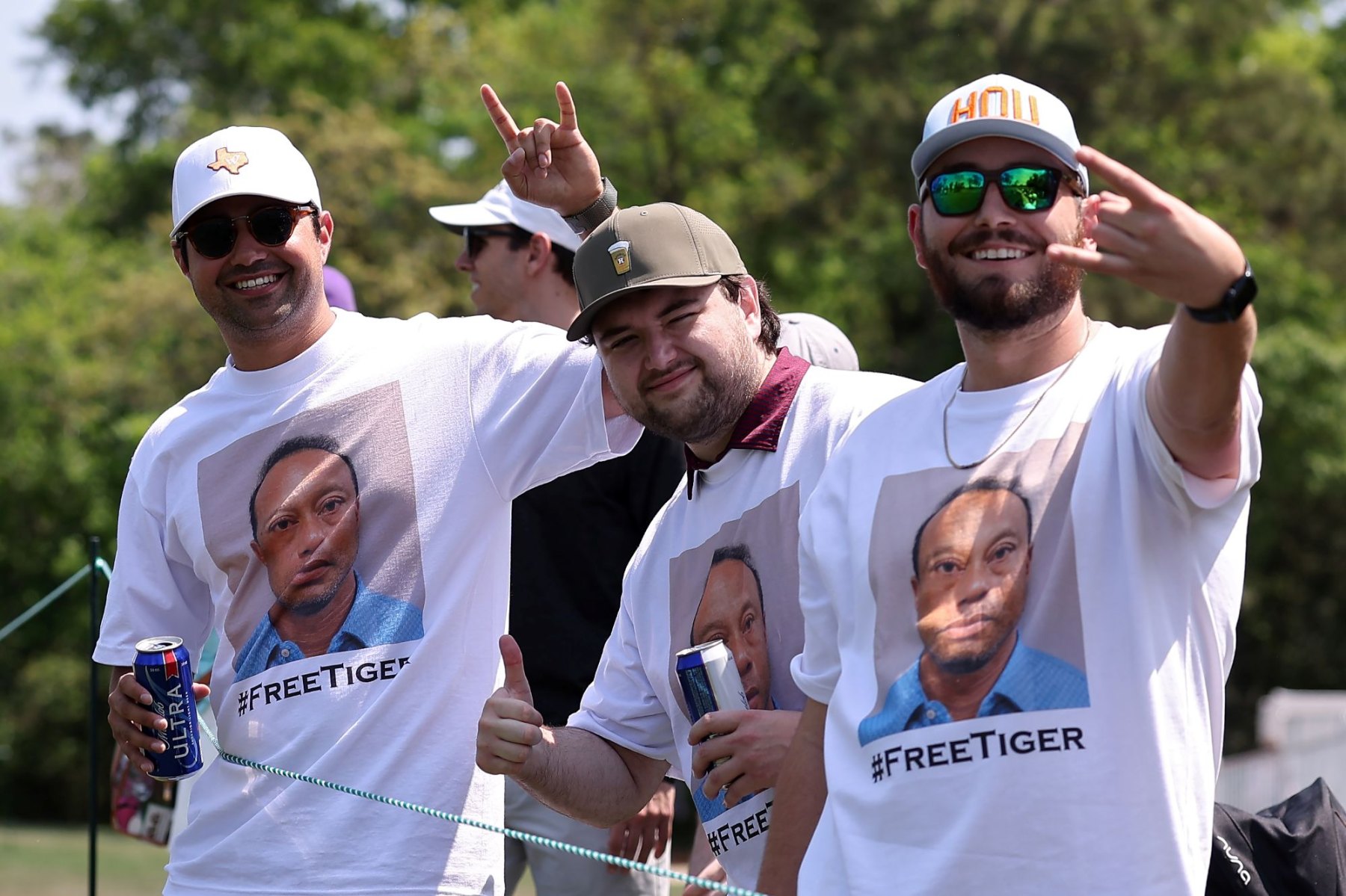 Tiger Woods Fans Show Support With Mug Shot T-Shirts at Houston Open