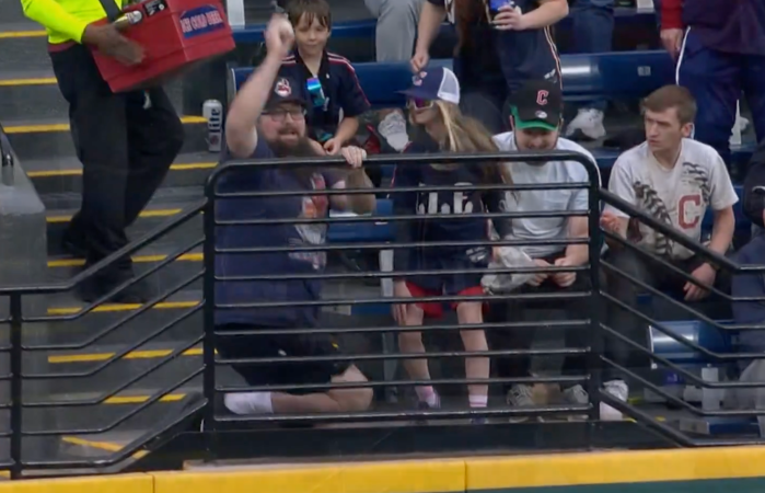 Guardians Fan Goes Viral for Wrestling Baseball From Child