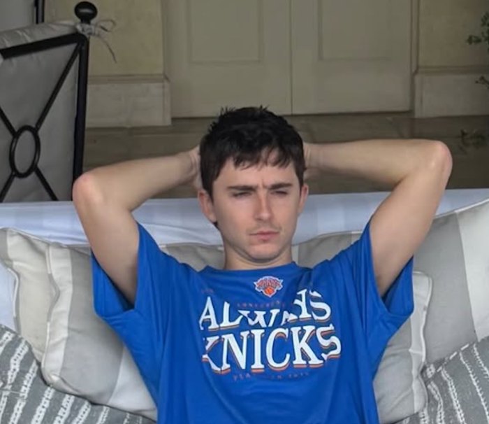 Timothee Chalamet Shows Wear and Tear of Knicks’ Finals Run