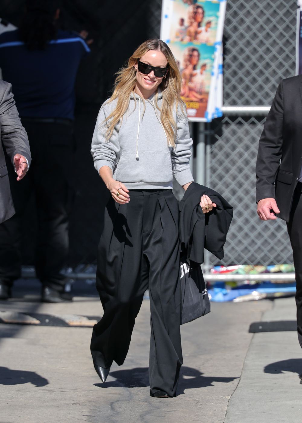 Olivia Wilde Made Tailored Slacks Look Chic With a Sweatshirt
