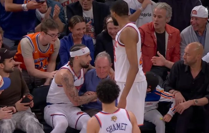 Knicks Player Nearly Knocks Out Former Mayor Bloomberg