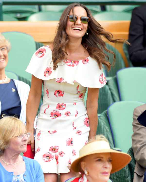 Pippa Middleton Attends Wimbledon 2016 in White Floral Dress | Us Weekly