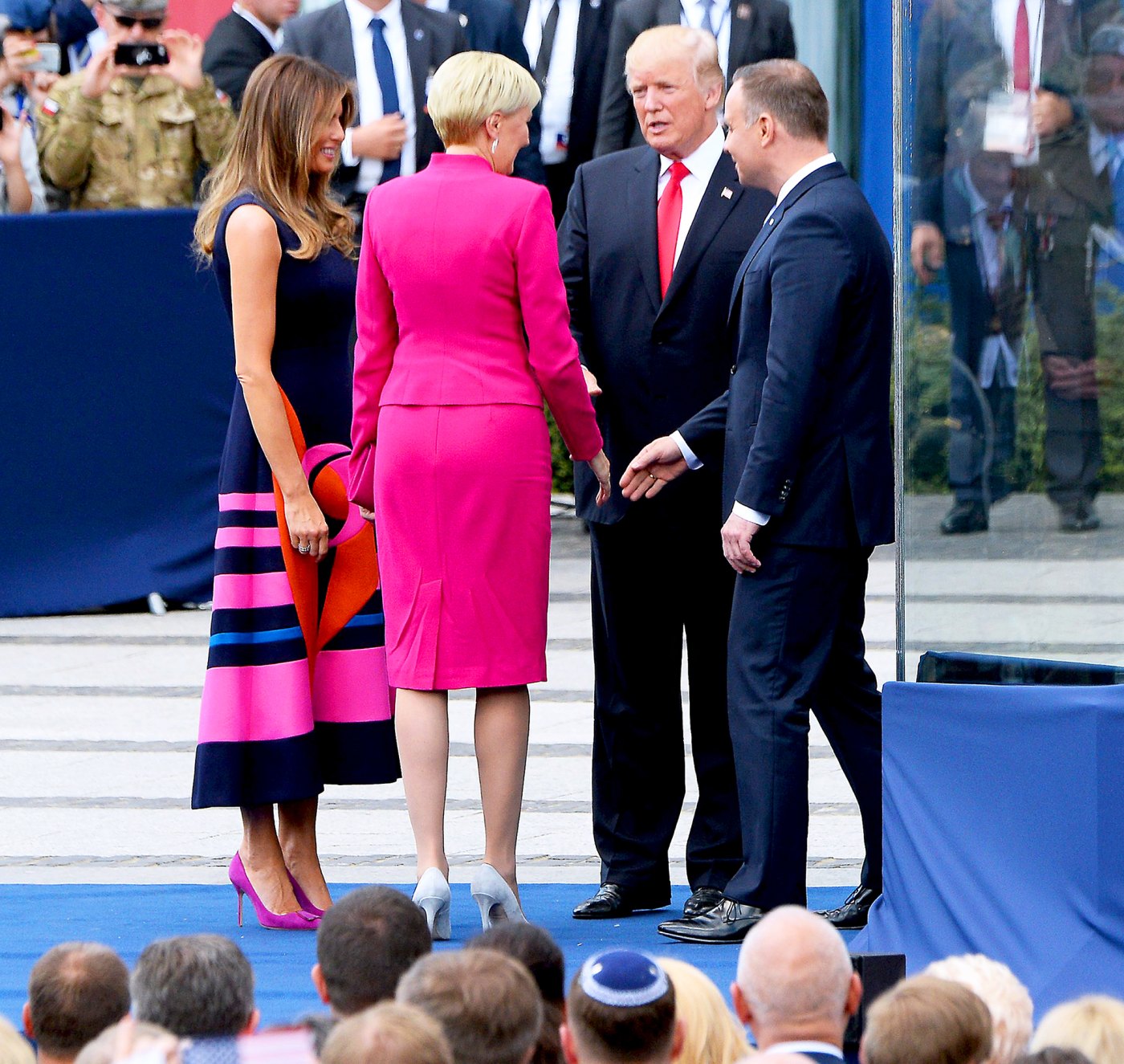 Watch Donald Trump’s Awkward Handshake With Poland’s First Lady | Us Weekly