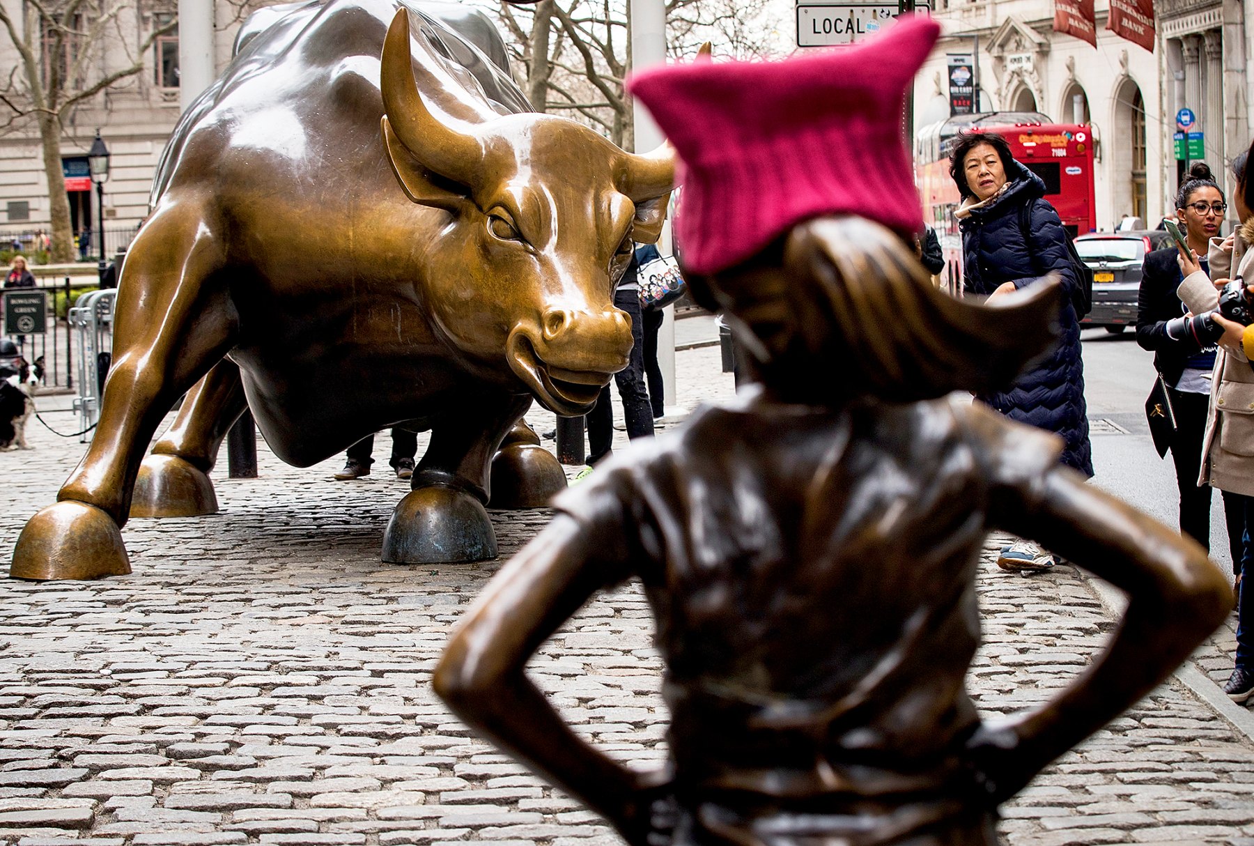 New ‘Fearless Girl’ Statue Stares Down Wall Street’s Iconic Bull