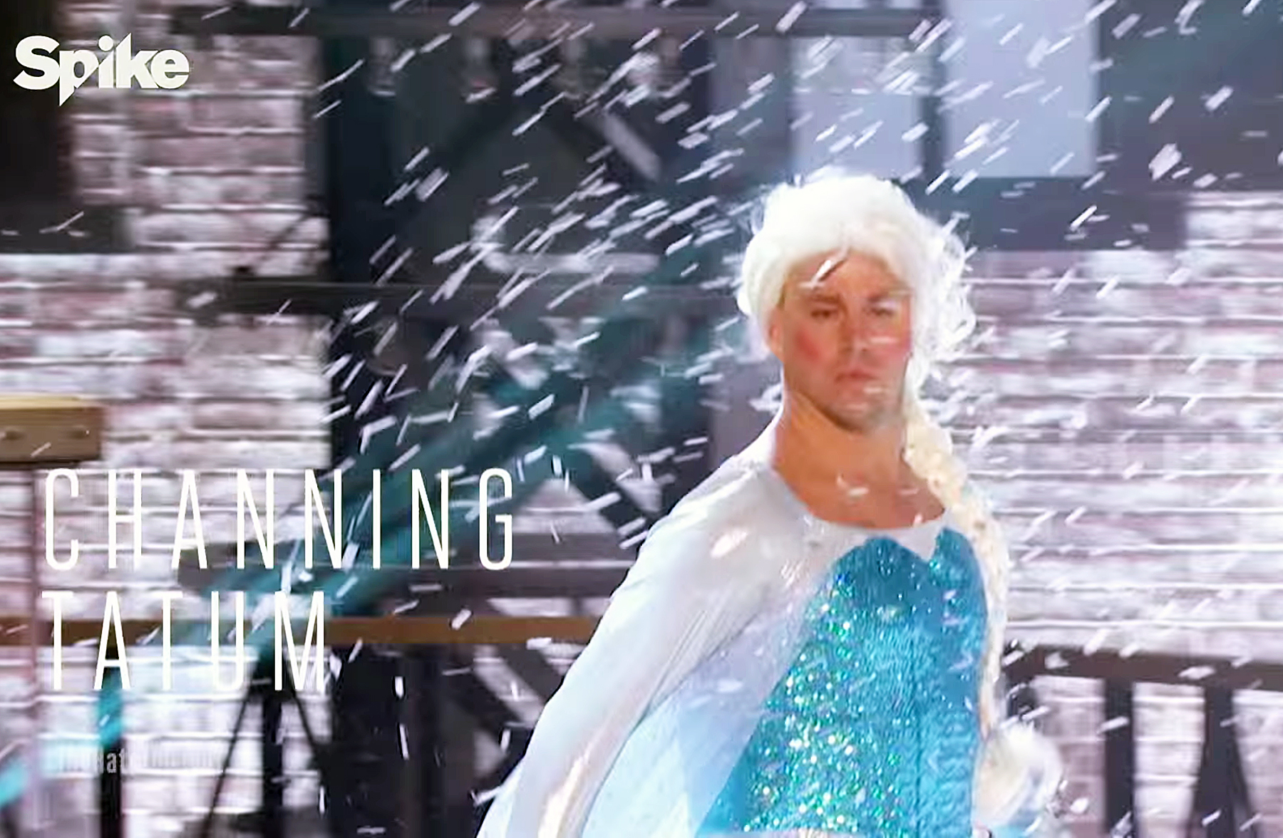 Channing Tatum Dresses as Frozen's Elsa for Lip Sync Battle With Wife