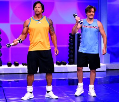 Dwayne "The Rock" Johnson, Jimmy Fallon in Hilarious Fitness Video