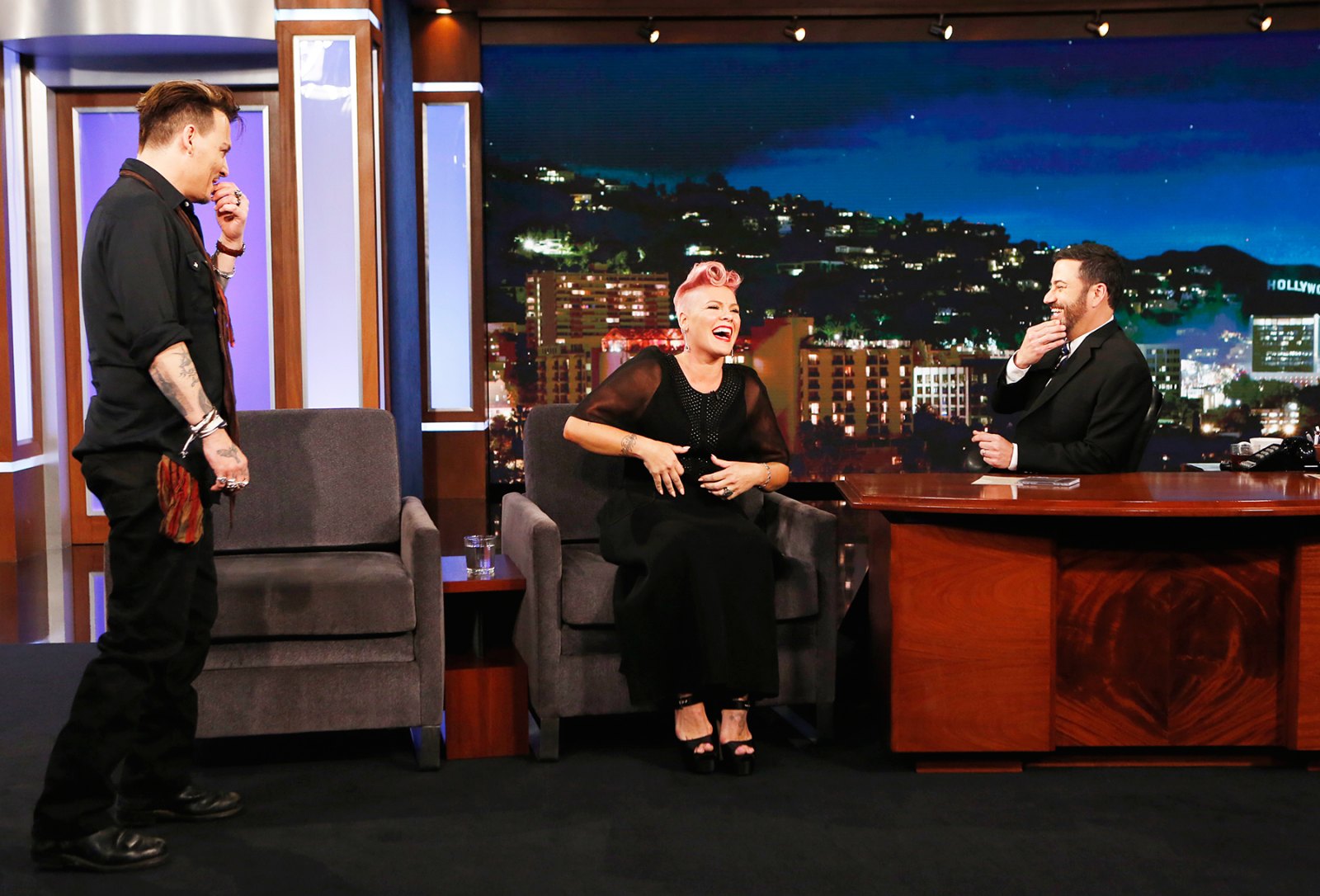 Pink Loses It When She Meets Celebrity Crush Johnny Depp