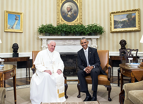 Pope Francis Makes First Visit to White House with President Obama