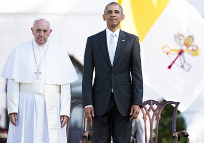 Pope Francis Makes First Visit to White House with President Obama