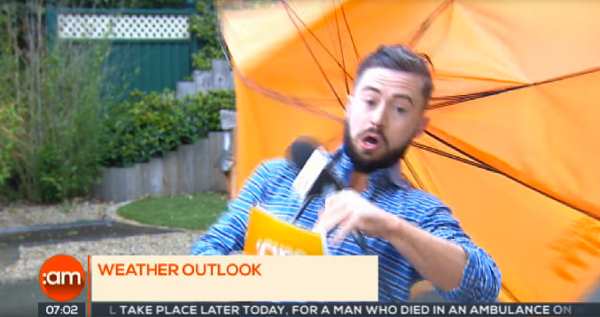 Irish Weatherman Blown Away on Live TV: Watch! | Us Weekly