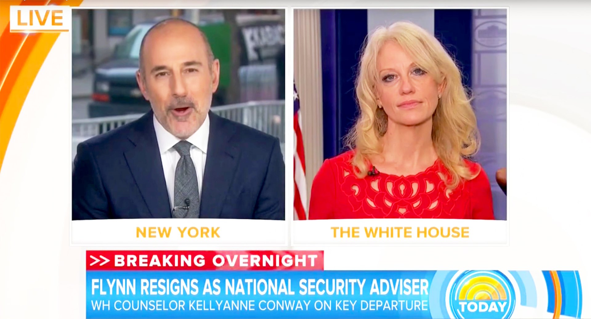 Matt Lauer Grills Kellyanne Conway Over Michael Flynn's Resignation ...