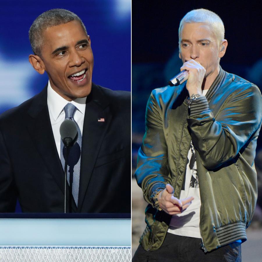 President Obama Gets Hyped for DNC Speech by Listening to Eminem | Us ...